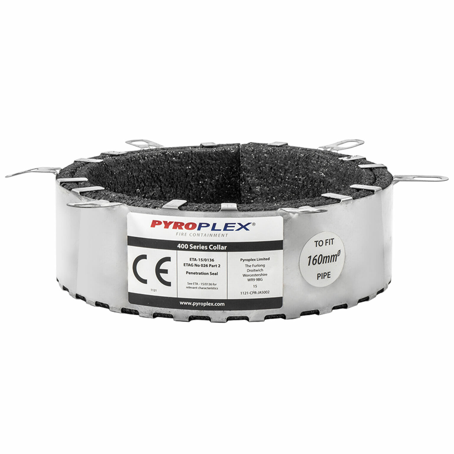 Pyroplex Intumescent Pipe Collar - 160mm 4hr - Fire Seals Direct