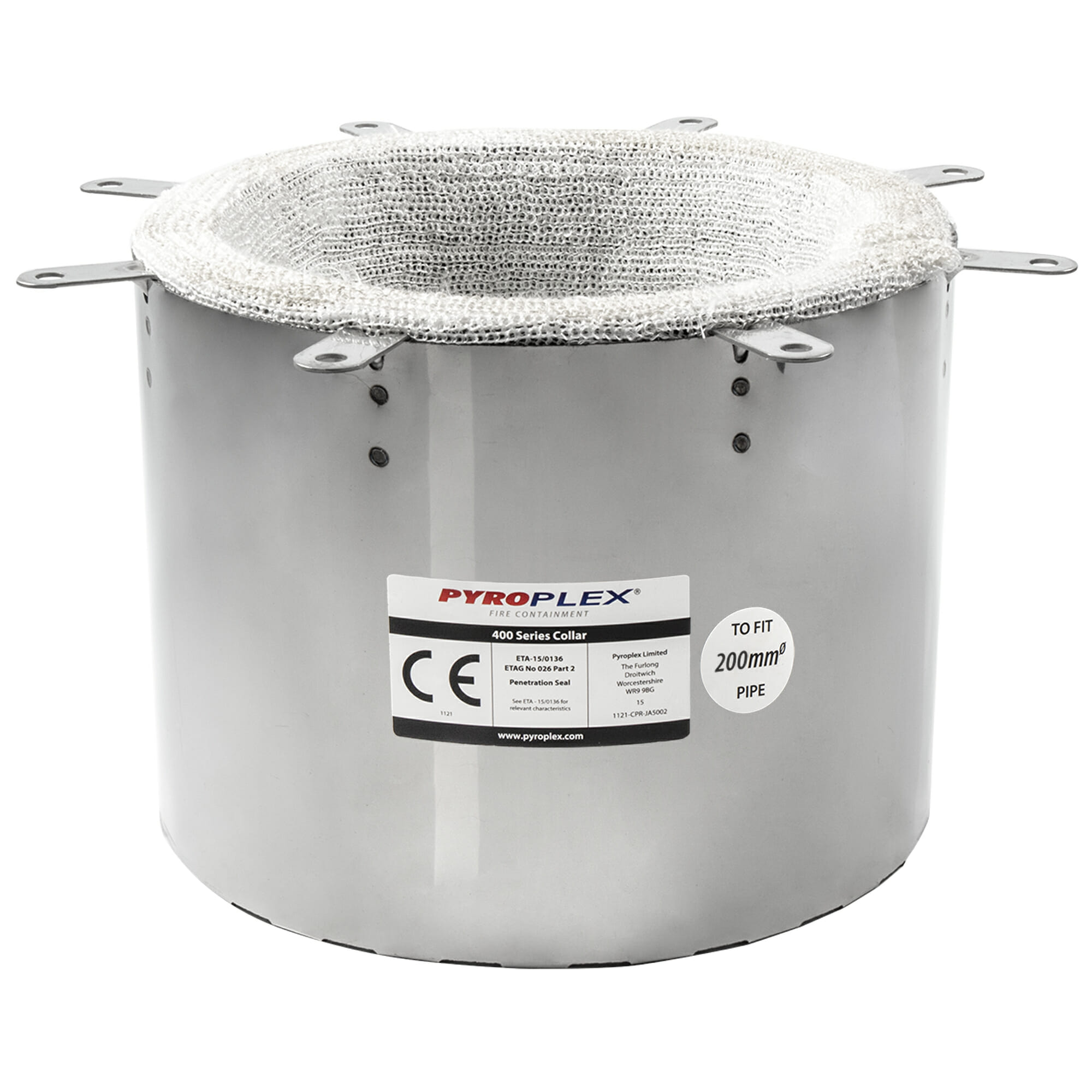 Pyroplex Intumescent Pipe Collar - 200mm 4hr - Fire Seals Direct