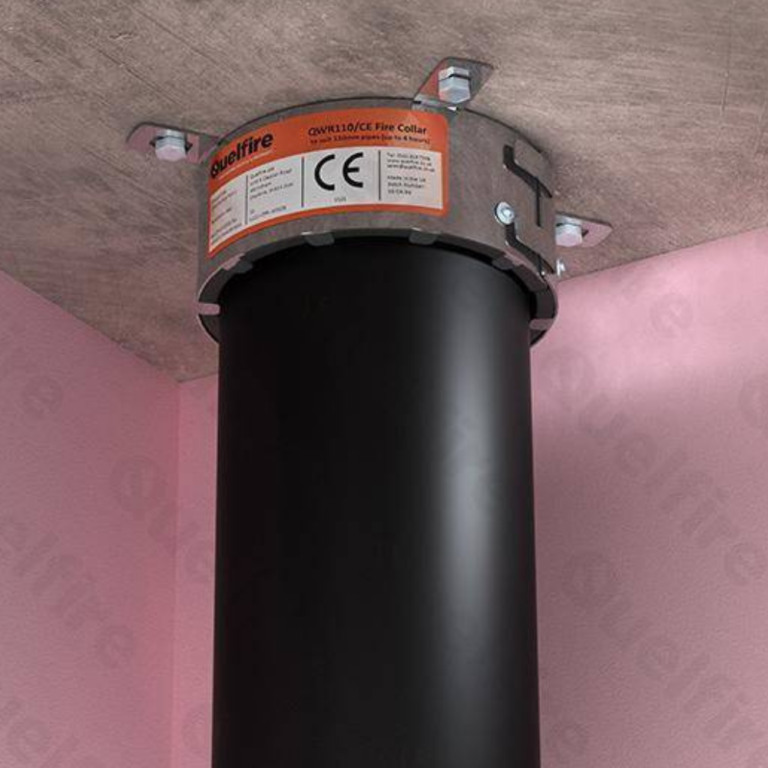 Quelfire QWR Intumescent Pipe Collar - 110mm 4hr - Fire Seals Direct