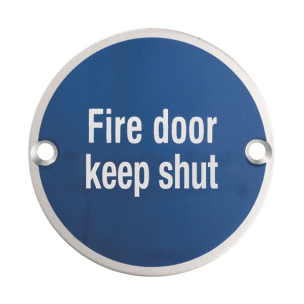 Fire Door Keep Shut Aluminium Door Sign - SSS - Fire Seals Direct