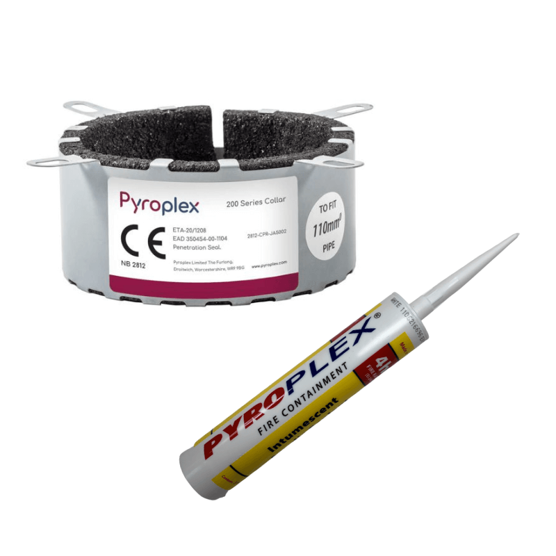 Pyroplex Pipe Collar & Sealant - 110mm - 2hr - Fire Seals Direct