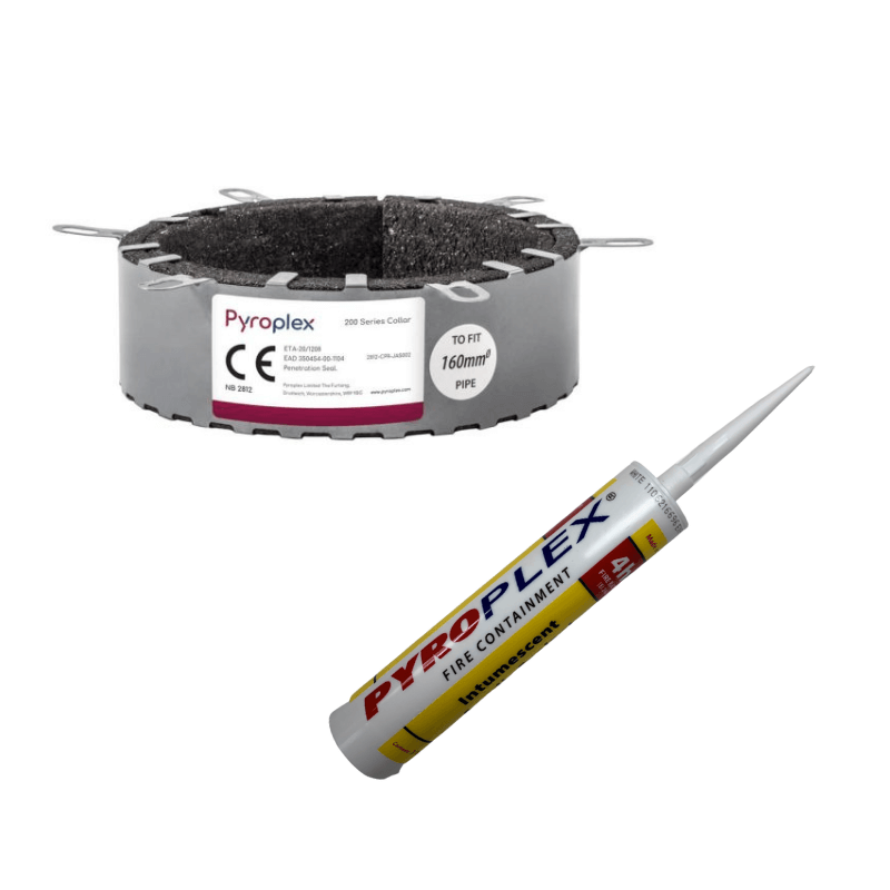 Pyroplex Pipe Collar & Sealant - 160mm - 2hr - Fire Seals Direct