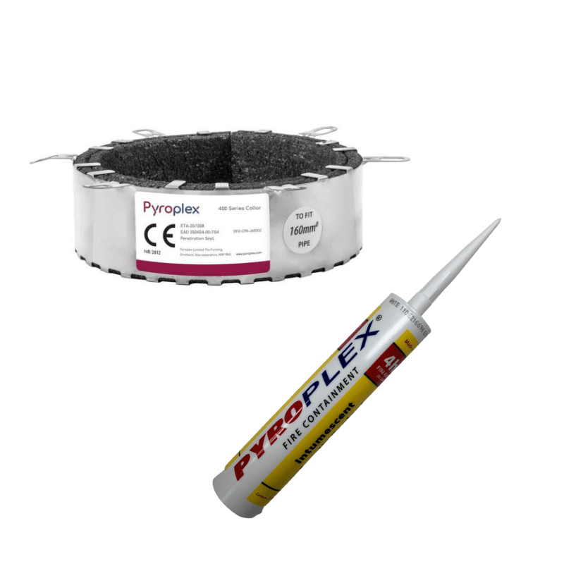 Pyroplex Pipe Collar & Sealant - 160mm - 4hr - Fire Seals Direct