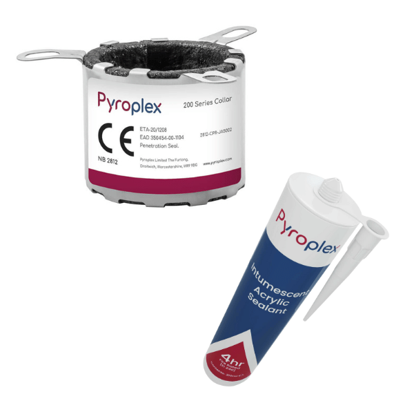 Pyroplex Pipe Collar & Sealant - 55mm - 2hr - Fire Seals Direct