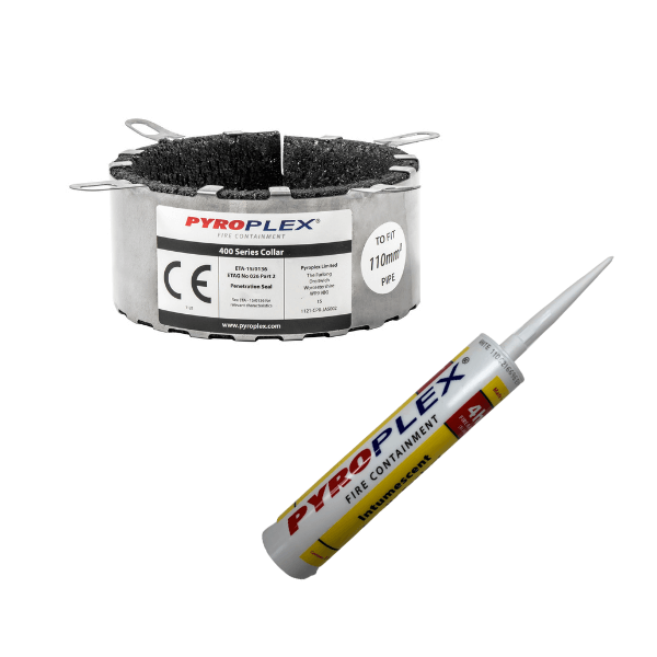 Pyroplex Pipe Collar & Sealant - 110mm - 4hr - Fire Seals Direct