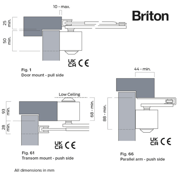 Briton 2003V Door Closer - Fire Seals Direct