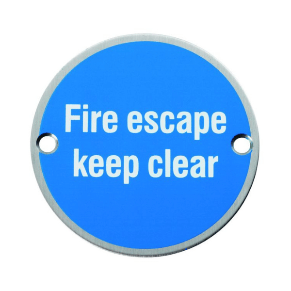 Fire Escape Keep Clear Door Sign - SSS - Fire Seals Direct