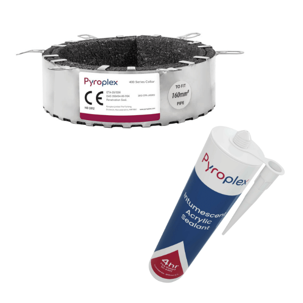 Pyroplex Pipe Collar & Sealant - 160mm - 4hr - Fire Seals Direct