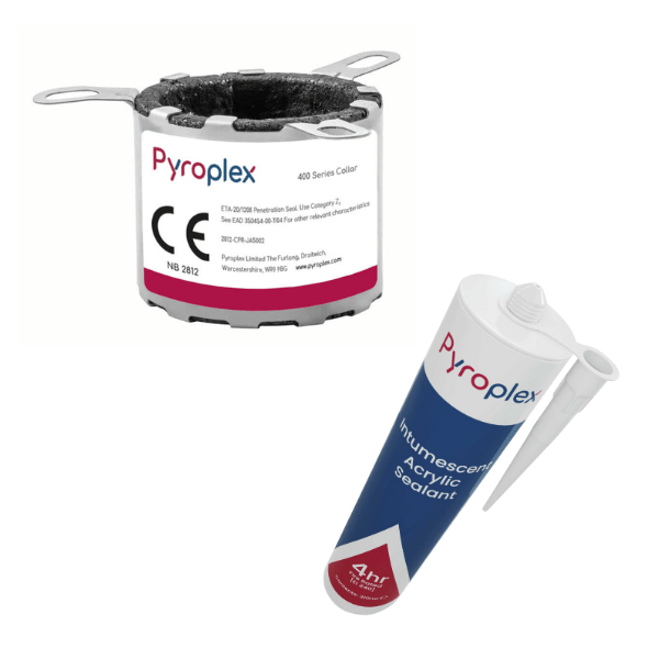Pyroplex Pipe Collar & Sealant - 55mm - 4hr - Fire Seals Direct