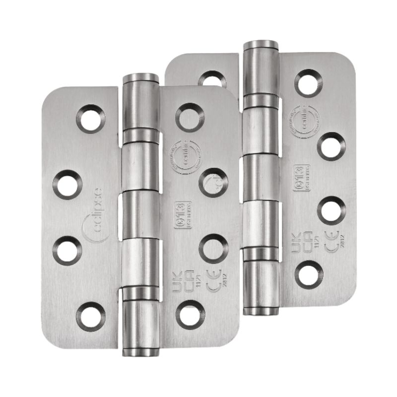Eclipse Grade 13 Radius Ball Bearing Fire Door Hinge - Satin Stainless Steel (Pack of 2) - Fire ...