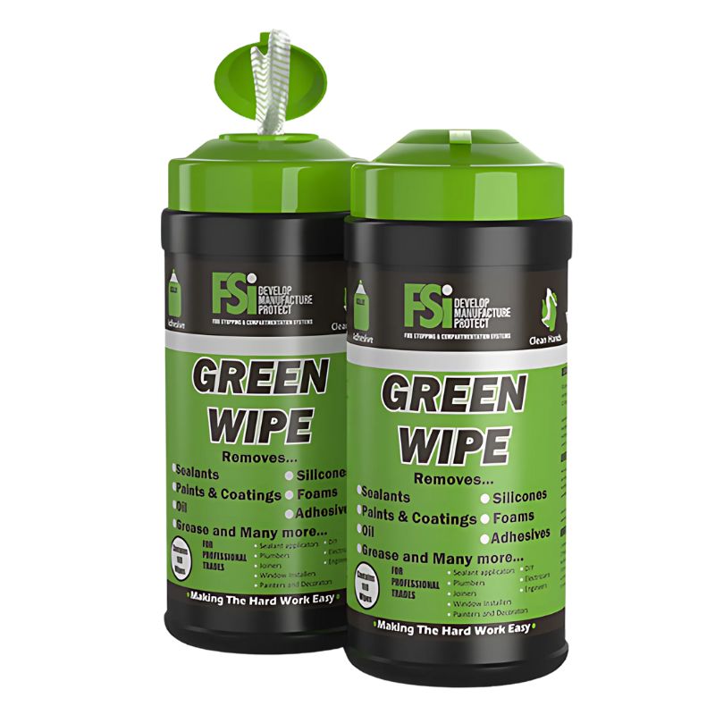 FSi Green Wipes - Heavy Duty Wipes - Fire Seals Direct